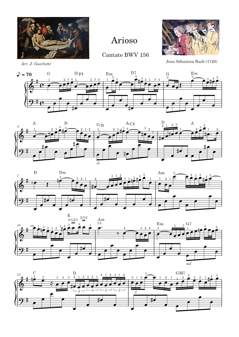 Arioso Sheet Music with Chords for Piano (Solo) Easy | MuseScore.com