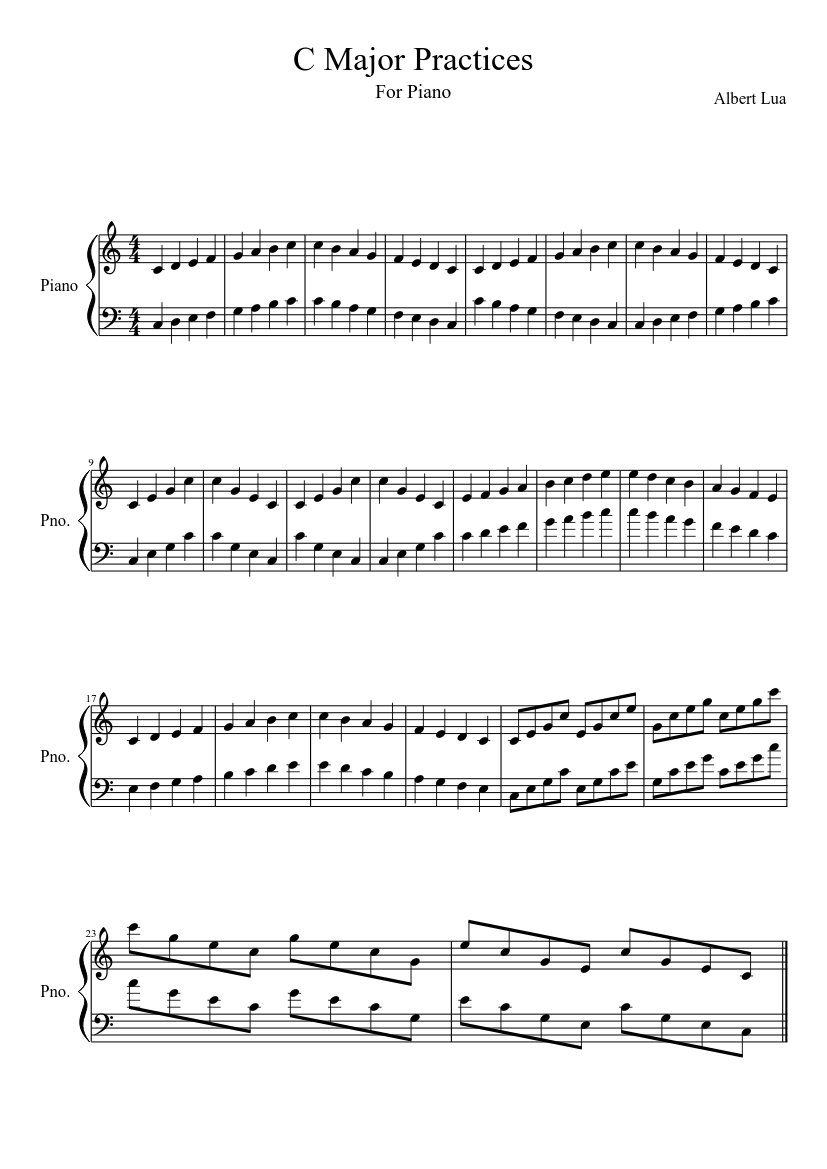 C Major Practices Sheet music for Piano (Solo) | Musescore.com