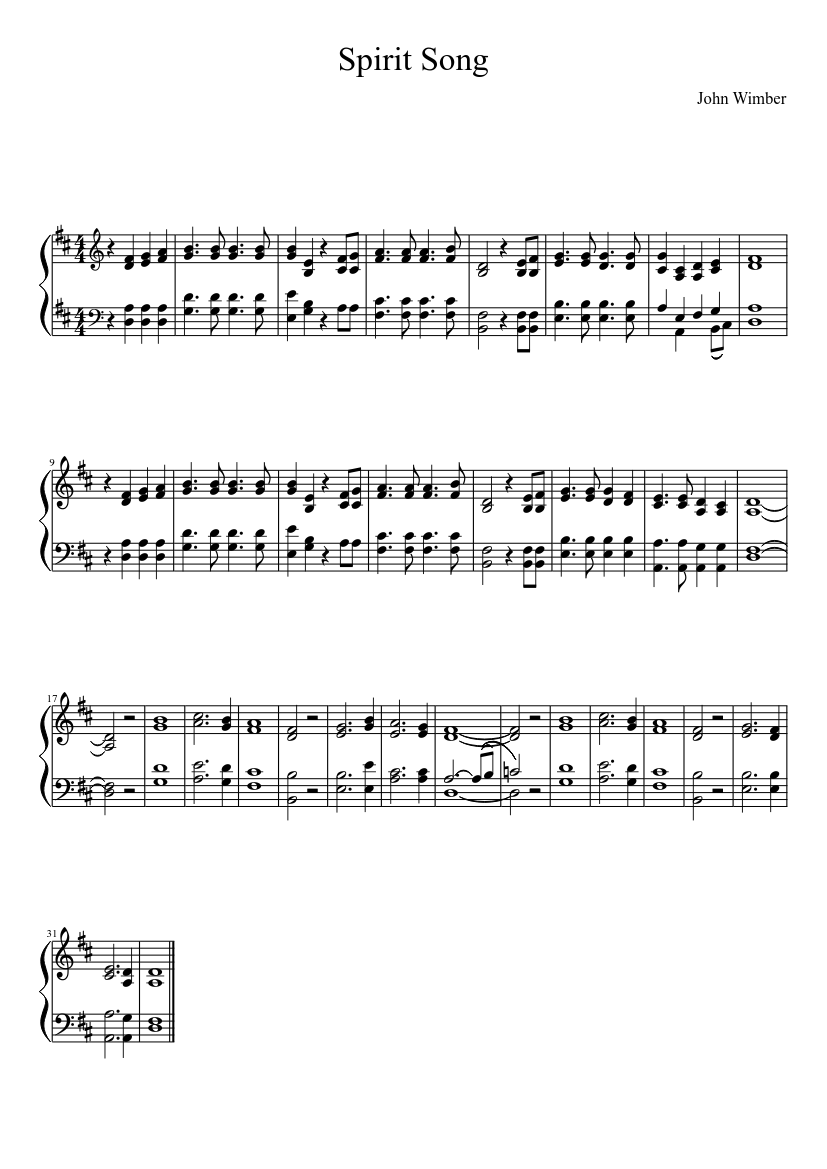 Spirit Song Sheet music for Piano (Solo) Easy | Musescore.com