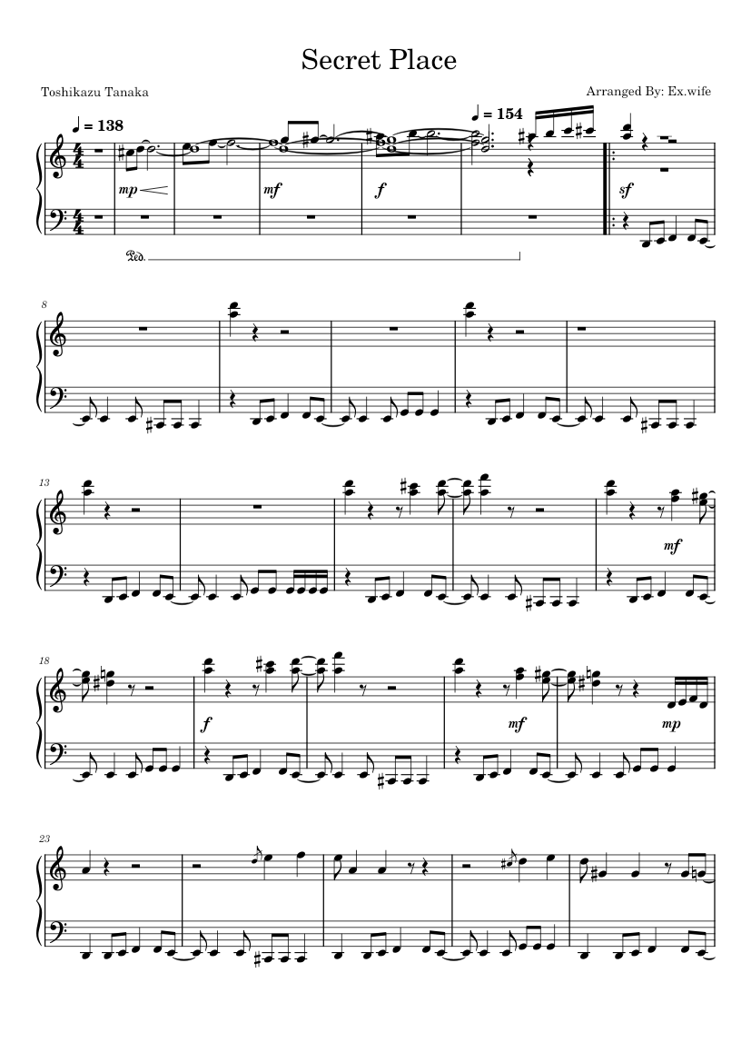 Secret Place - Metal Slug 4 – Toshikazu Tanaka Sheet music for Piano ...