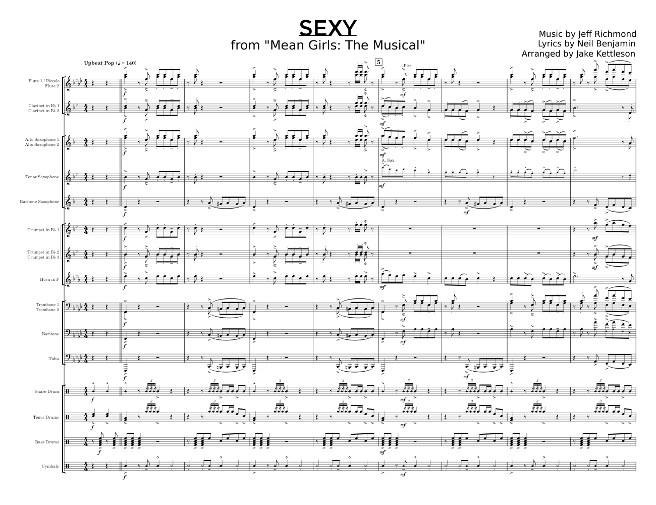 Sexy (Pep Band Arrangement) Sheet music for Trombone, Tuba, Flute, Saxophone alto & more ...