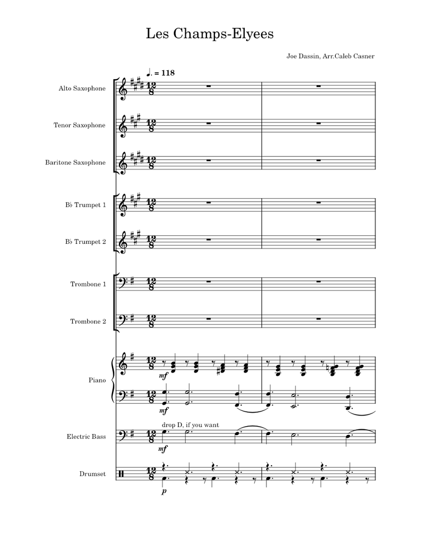Les champs-elysees – Joe Dassin Aux Champs-Elyees Sheet music for Piano ...