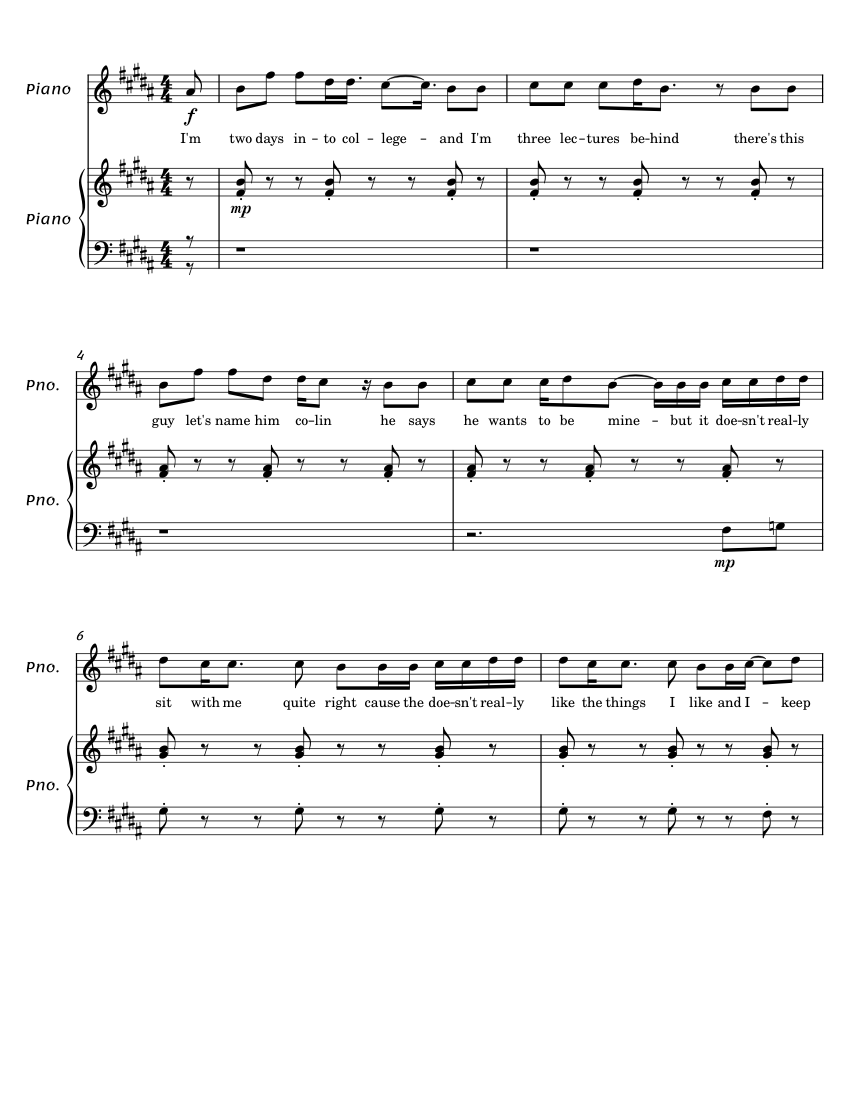 Two Days into College – Aimee Carty Sheet Music for Piano (Solo ...