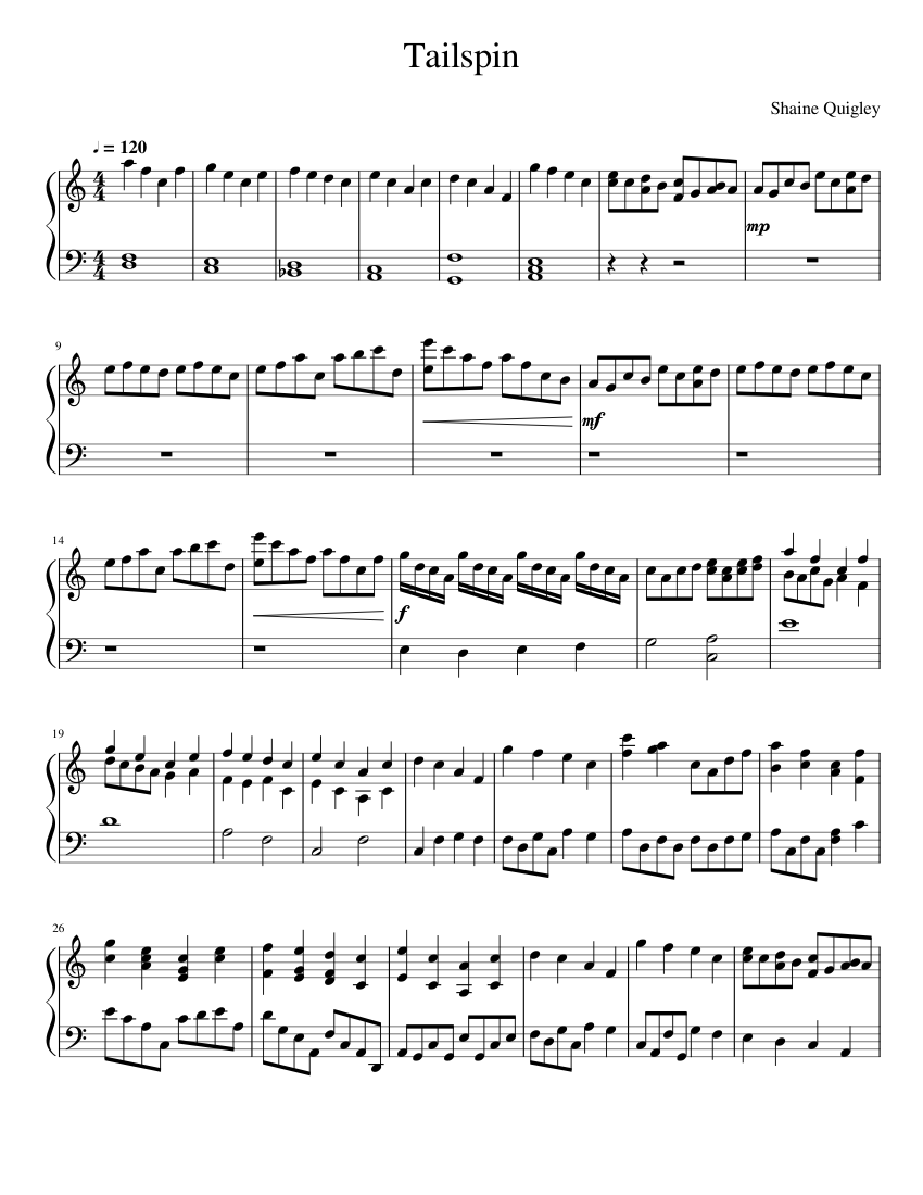 Tailspin Sheet music for Piano (Solo) | Musescore.com