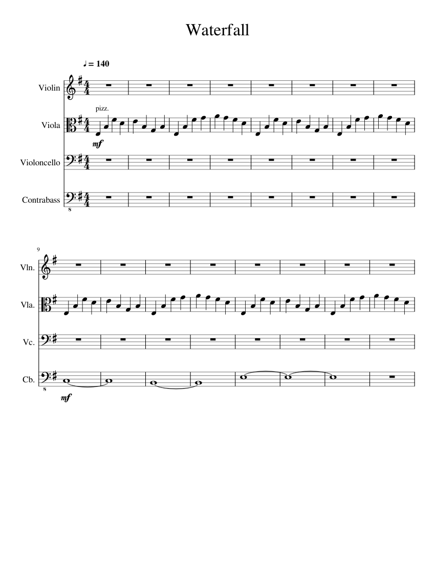 Waterfall - Undertale (Strings) Sheet music for Violin, Viola ...