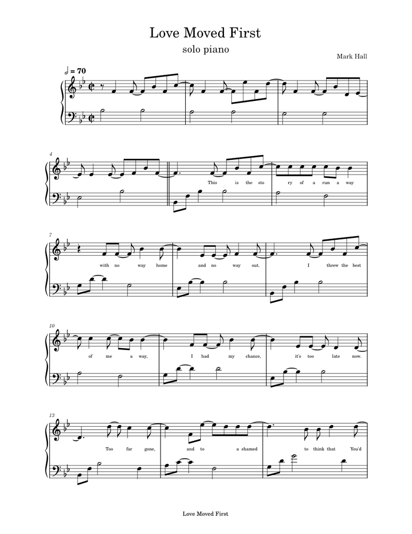 Love Moved First – Casting Crowns Sheet music for Piano (Solo) Easy ...