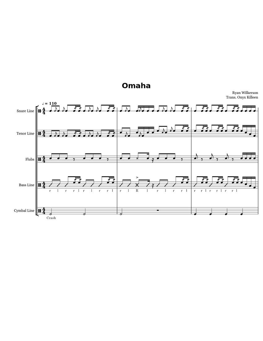 Sir Hacks-A-Lot (Omaha) – Ryan Wilkerson Omaha Sheet music for Snare ...