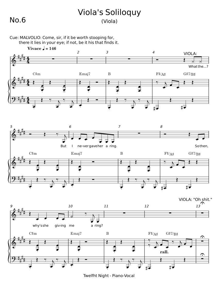 Viola's Soliloquy Sheet music for Piano (Mixed Trio) | Musescore.com