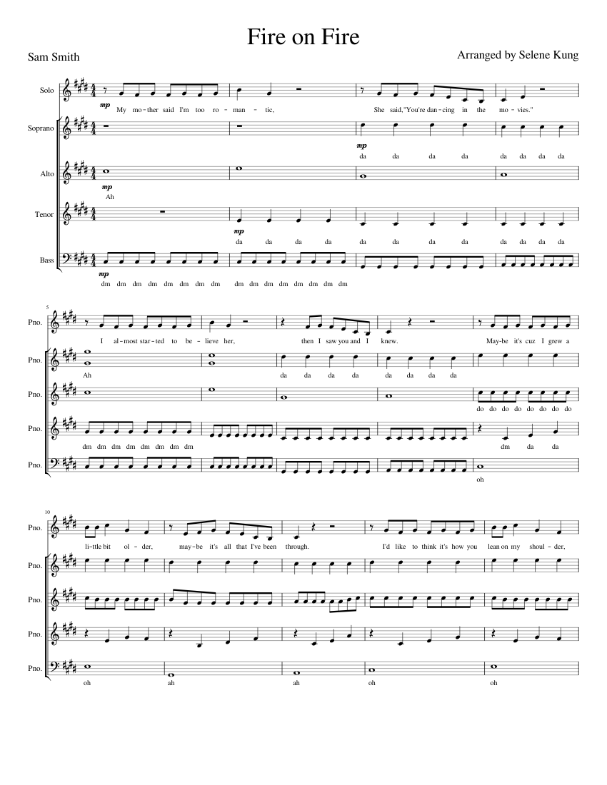 Fire on Fire Sheet music for Piano (A Capella) | Musescore.com