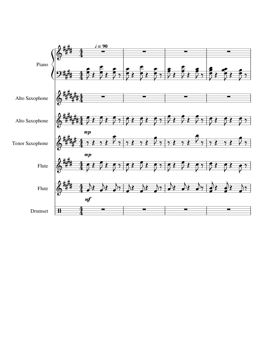 Shape of You Sheet music for Piano, Flute, Saxophone alto, Saxophone ...