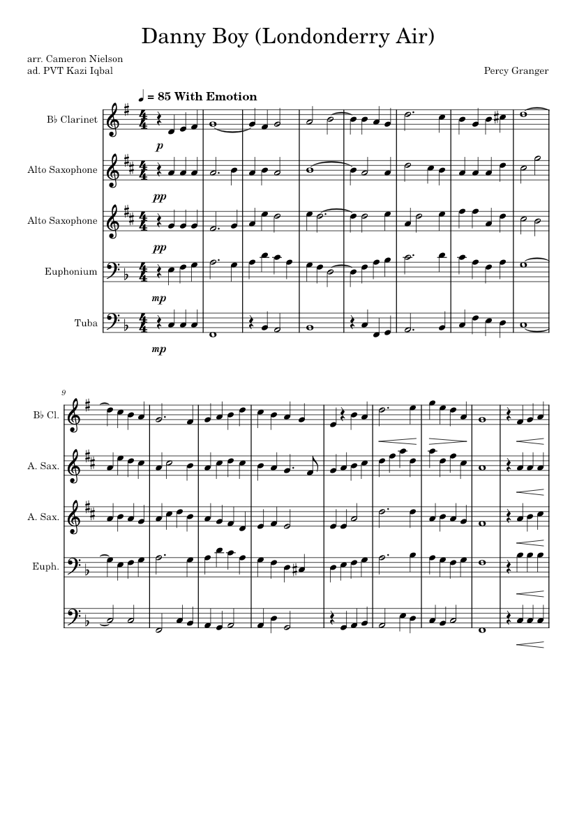 Irish Tune from County Derry – Percy Grainger Danny Boy Londonderry Air ...