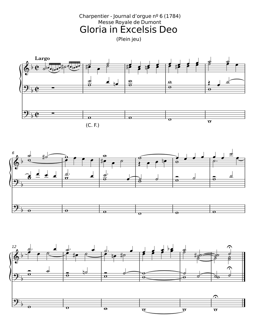Gloria in Excelsis Deo - Charpentier Sheet music for Organ (Solo ...