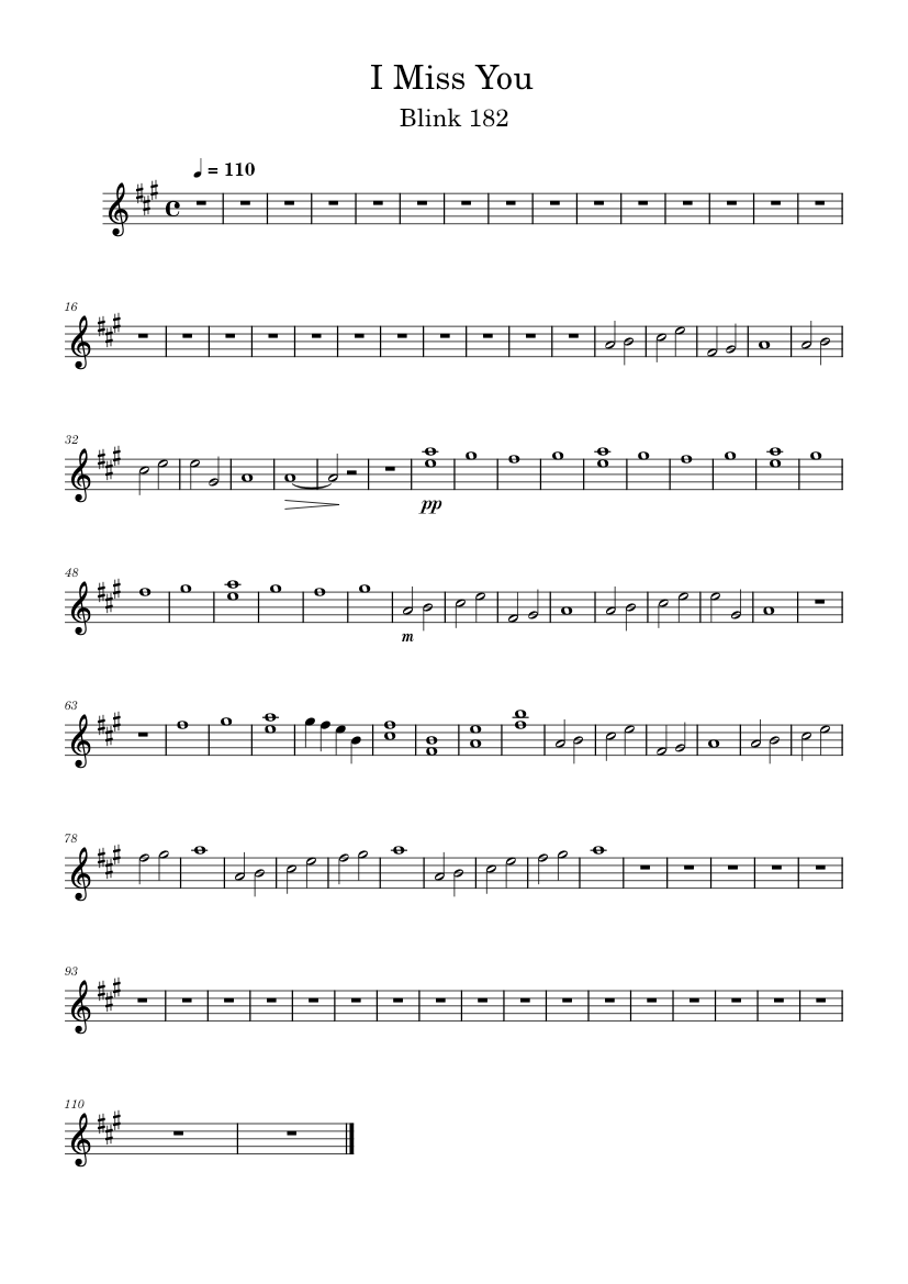 I miss you – Blink-182 - Violin Sheet music for Violin (Solo ...