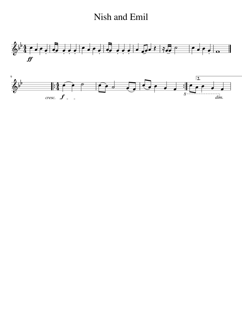 Nish and Emil Sheet music for Piano (Solo) | Musescore.com