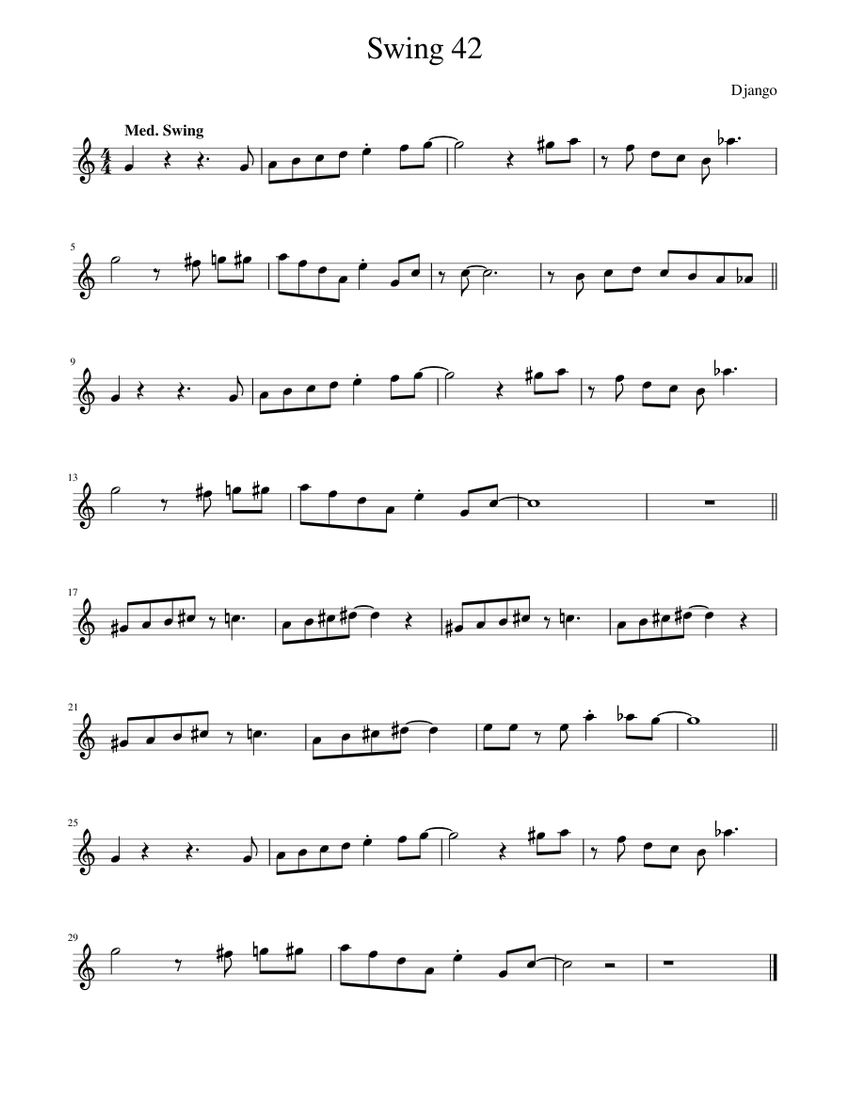 Swing 42 - Violin Sheet music for Violin (Solo) | Musescore.com
