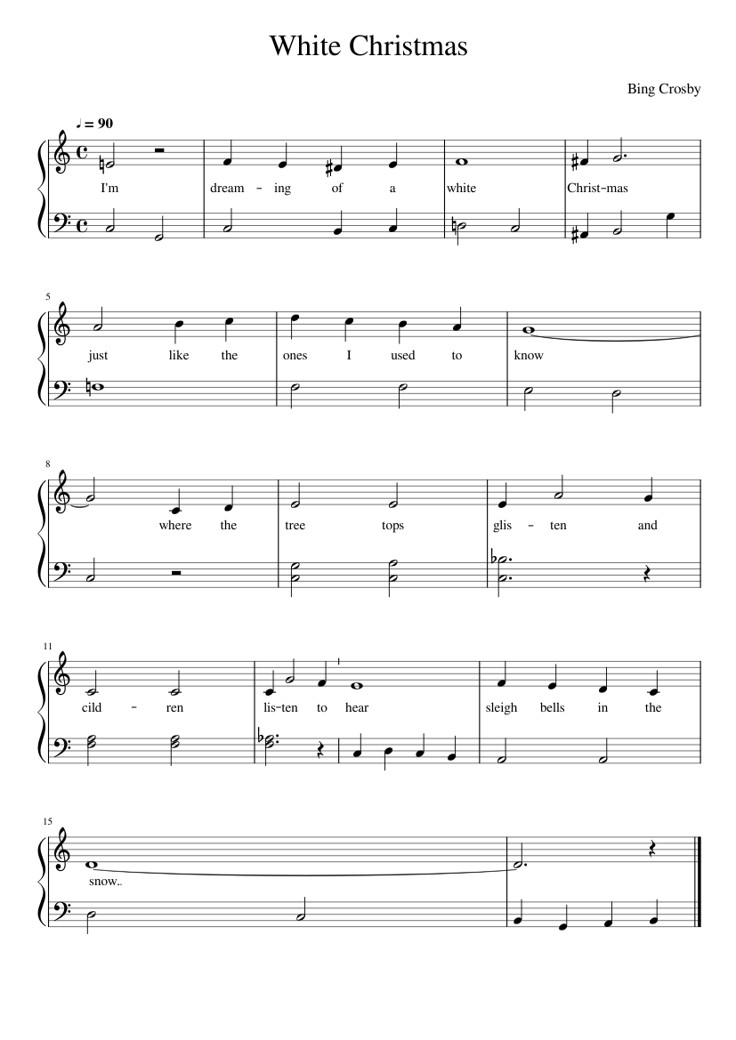 White Christmas Sheet Music Easy Piano ♪ Smf – AVKIU