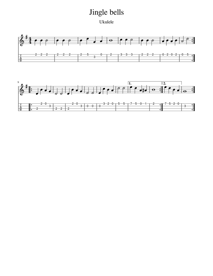 Jingle Bells – James Pierpont Sheet music for Ukulele (Solo ...