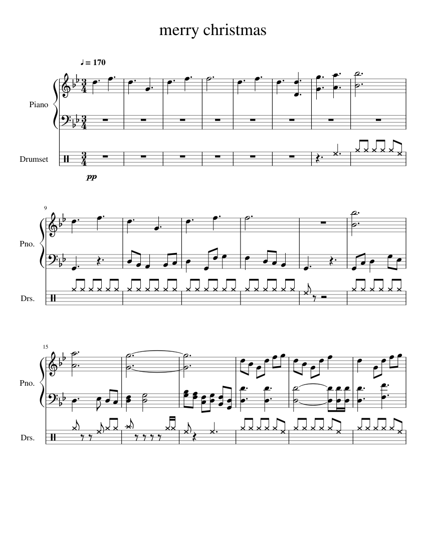 merry very christmas Sheet music for Piano (Solo) | Musescore.com