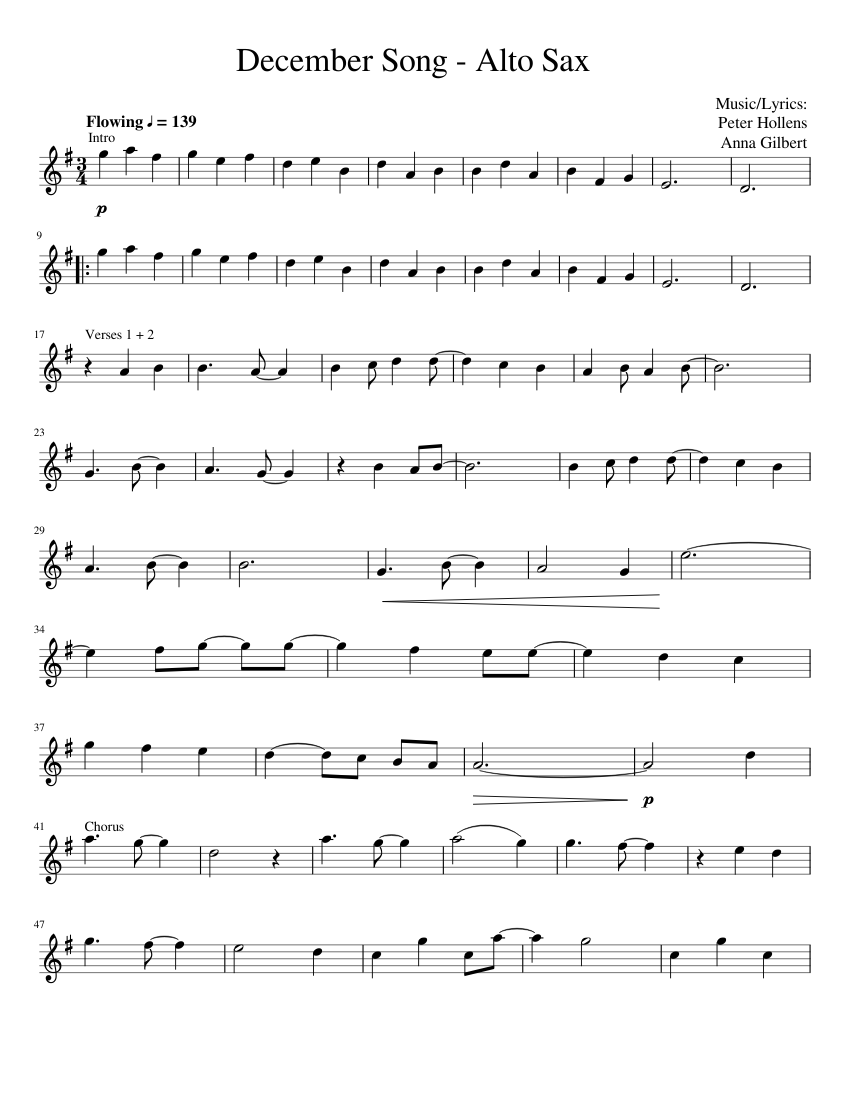 December Song Sheet music for Piano (Solo) Easy | Musescore.com