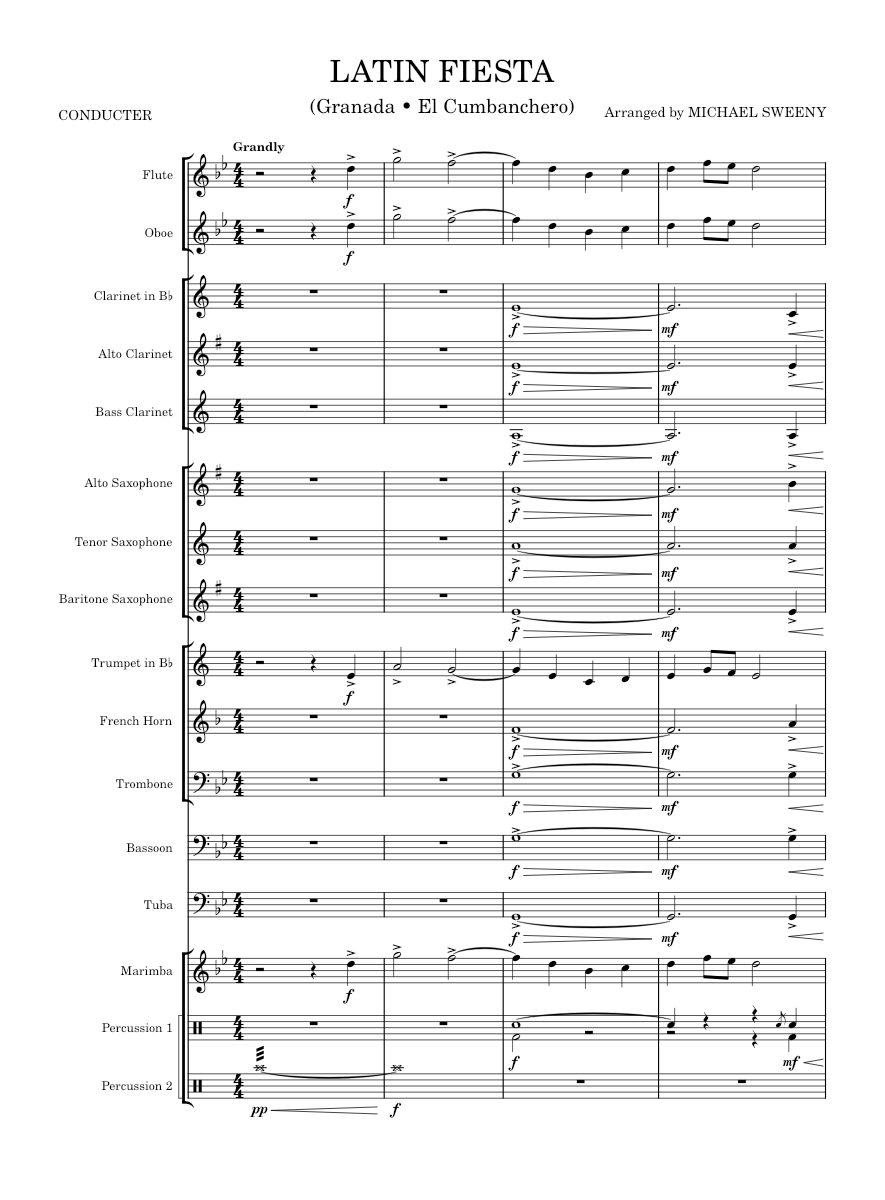 Latin Fiesta Sheet music for Trombone, Tuba, Flute, Oboe & more ...