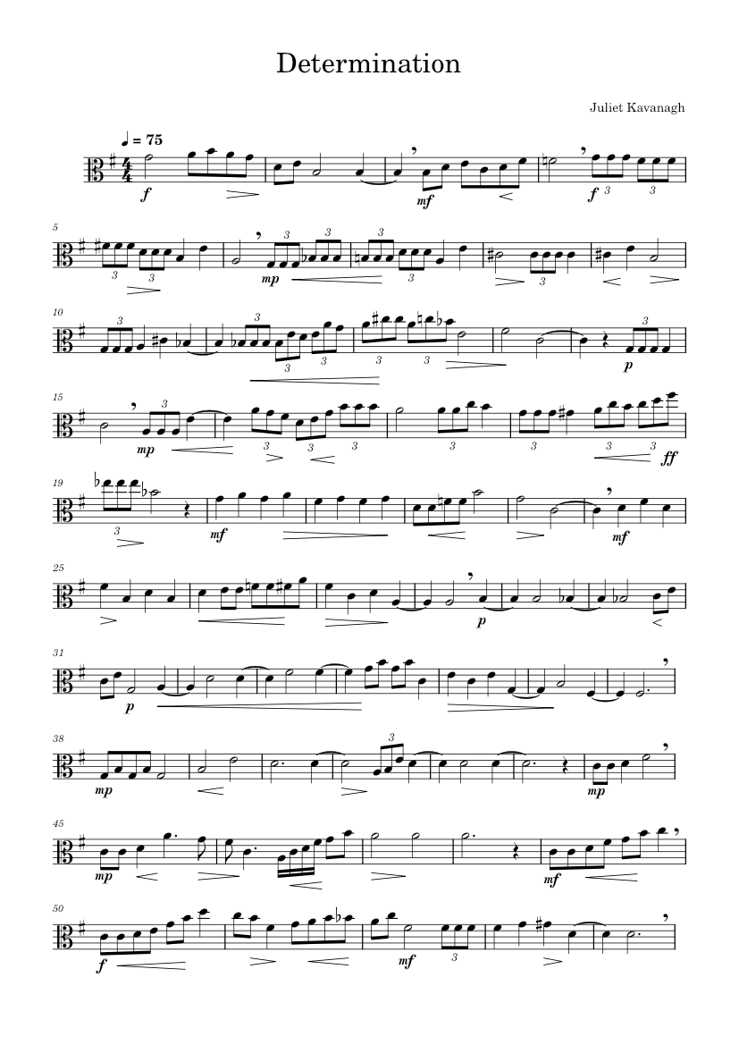 Determination Sheet music for Viola (Solo) | Musescore.com