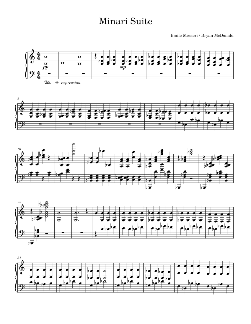 Minari – Emile Mosseri Minari Suite – Emile Mosseri Sheet Music for ...
