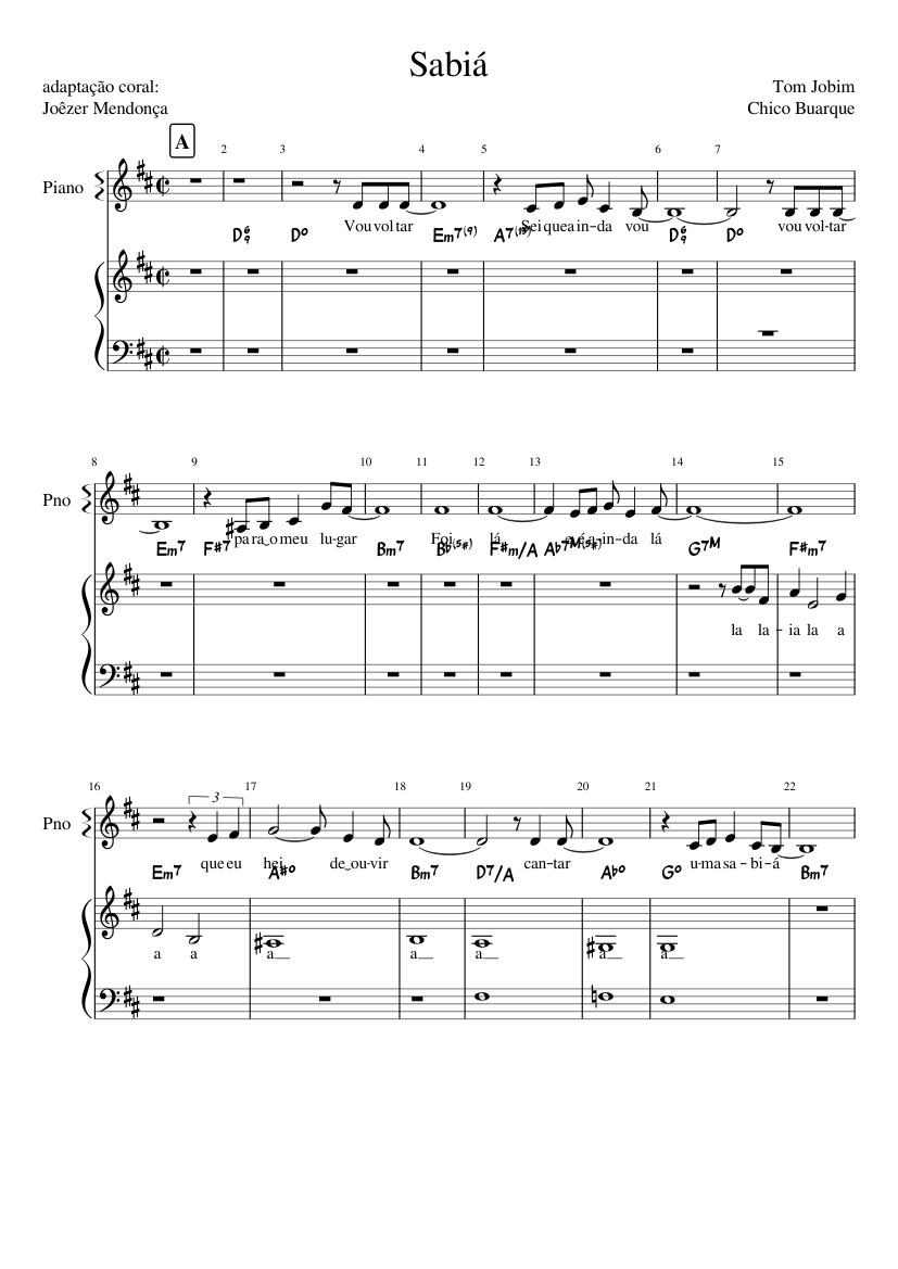 Sabi Coral Sheet music for Piano (Piano Duo) | Musescore.com
