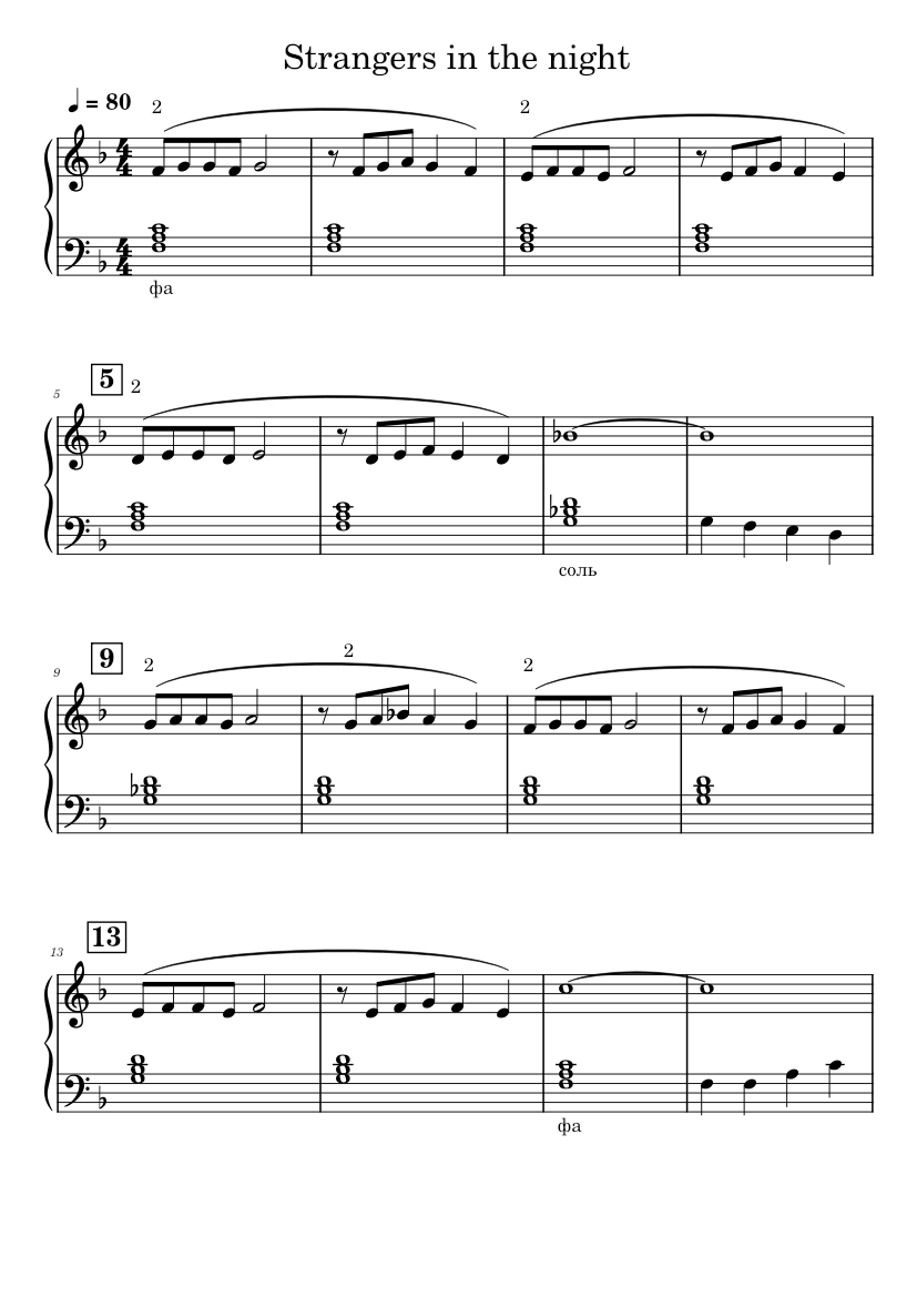 Strangers in the night easy 11 Sheet music for Piano (Solo) | Musescore.com