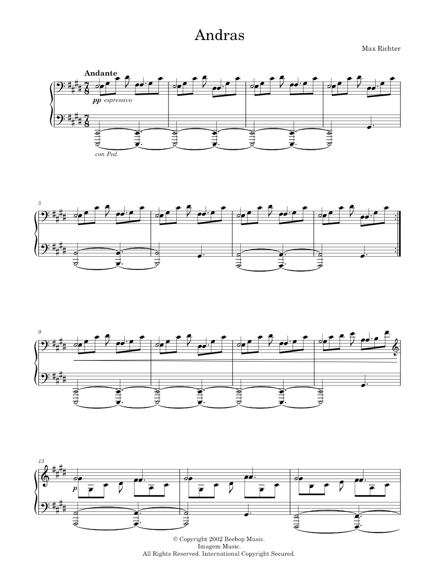 Play Official Version Of Andras Sheet Music By Max Richter For Piano Play Official Version Of Andras Sheet Music By Max Richter For Piano