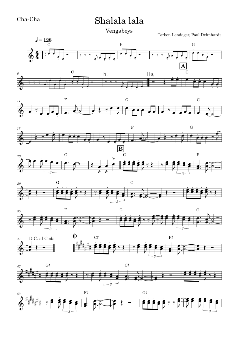 Shalalalala – Vengaboys Sheet Music for Trumpet other (Solo ...