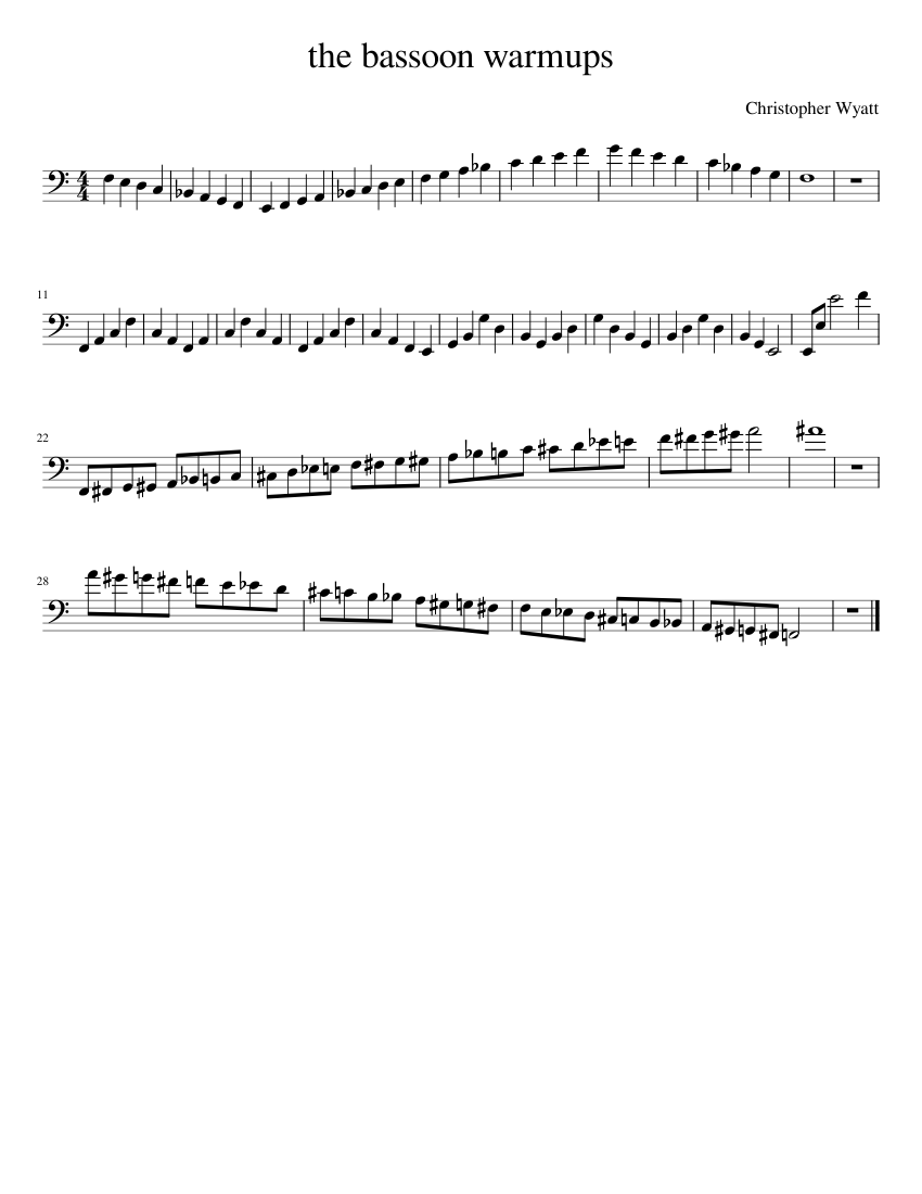 the_bassoon_warmups Sheet music for Bassoon (Solo) | Musescore.com