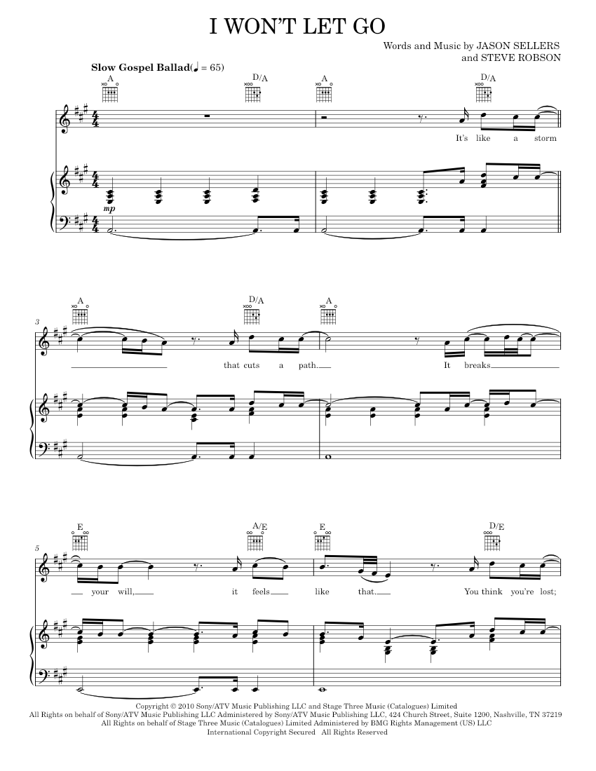 Play Official version of I Won't Let Go Sheet Music by Rascal Flatts ...