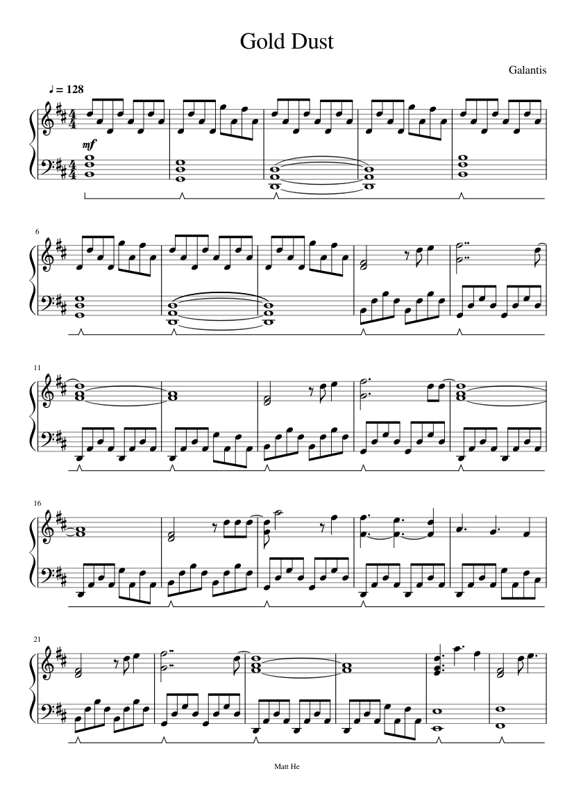 Gold Dust Sheet music for Piano (Solo) Easy | Musescore.com