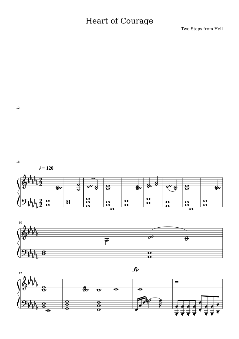 Heart of courage two steps from hell pdf Sheet music for Piano (Solo ...