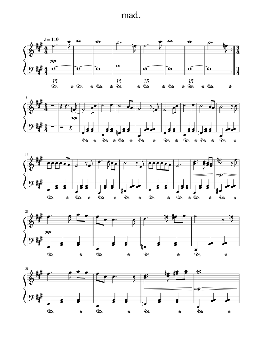 mad Sheet music for Piano (Solo) | Musescore.com