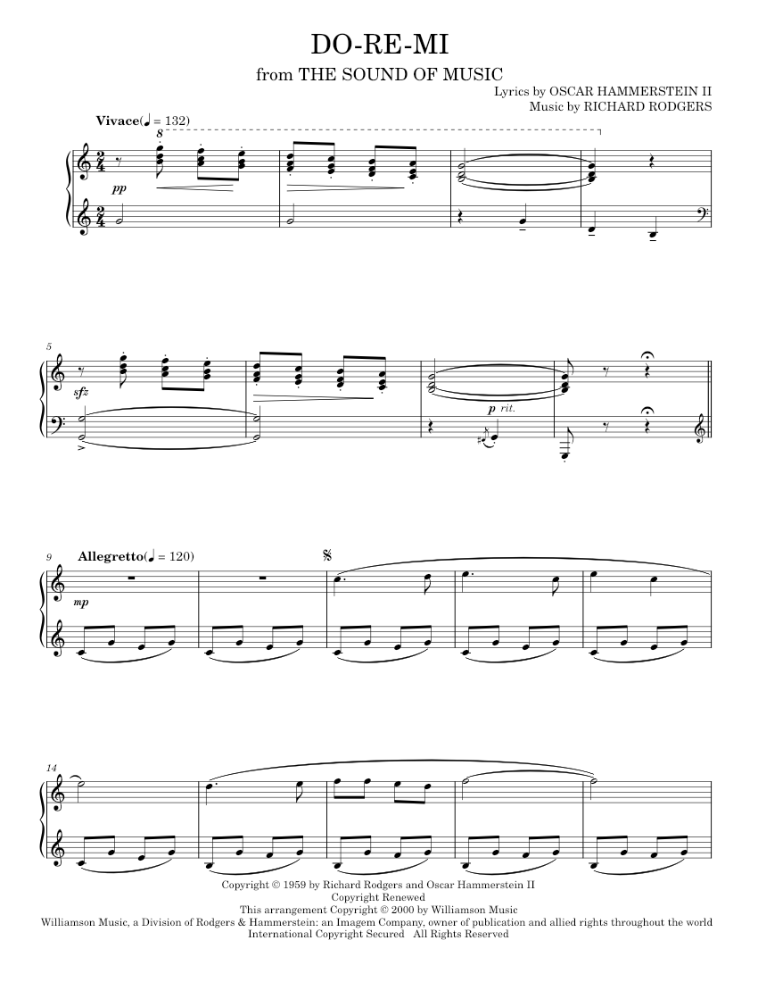 Do-Re-Mi (from The Sound of Music) Sheet music for Piano by Rodgers ...