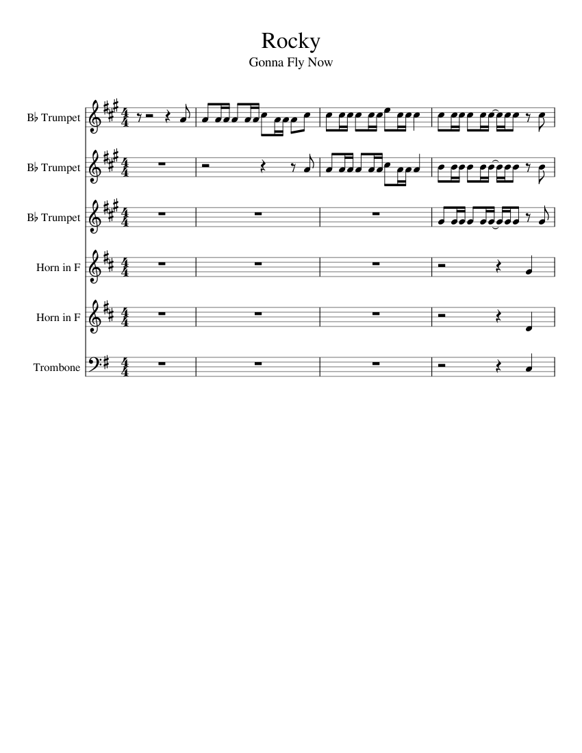 Rocky - Gonna Fly Now Sheet music for Trombone, Trumpet in b-flat ...