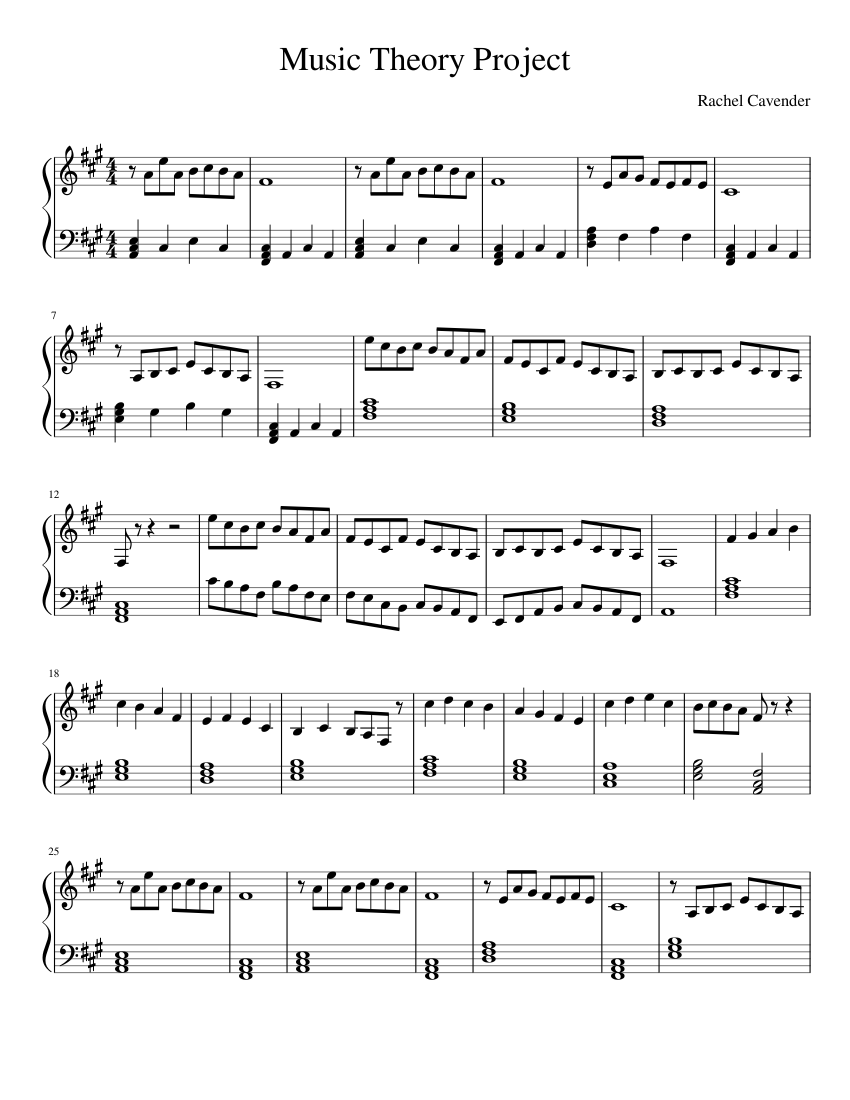 Music Theory Project Sheet music for Piano (Solo) | Musescore.com