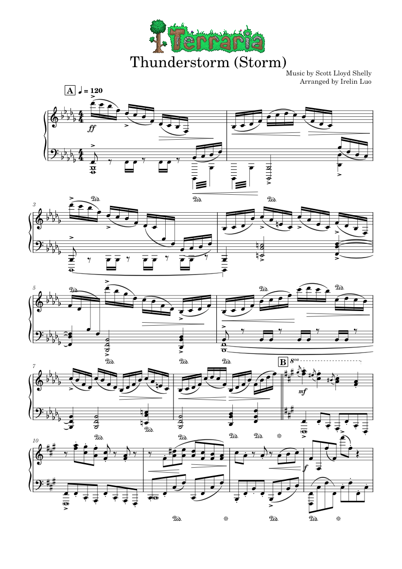Thunderstorm(Storm) - Scott Lloyd Shelly (Terraria OST) Sheet Music for ...
