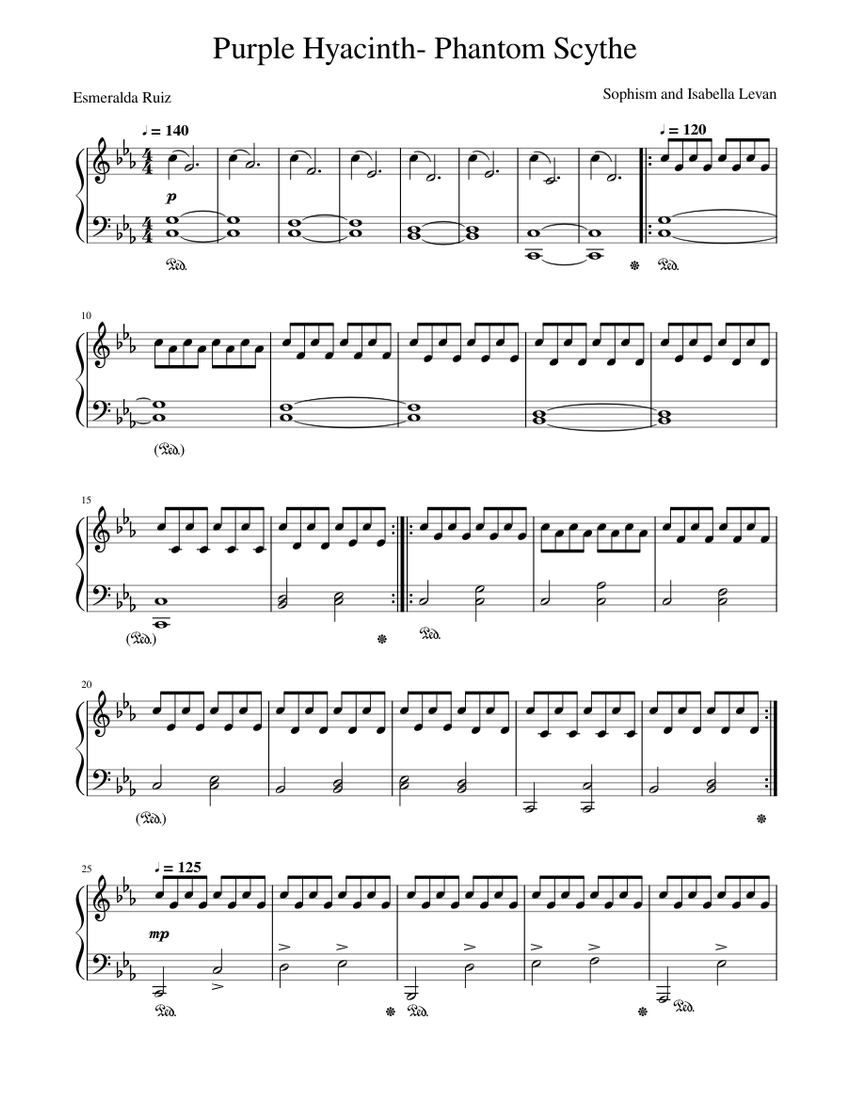 Purple Hyacinth- Phantom Scythe Sheet music for Piano (Solo ...