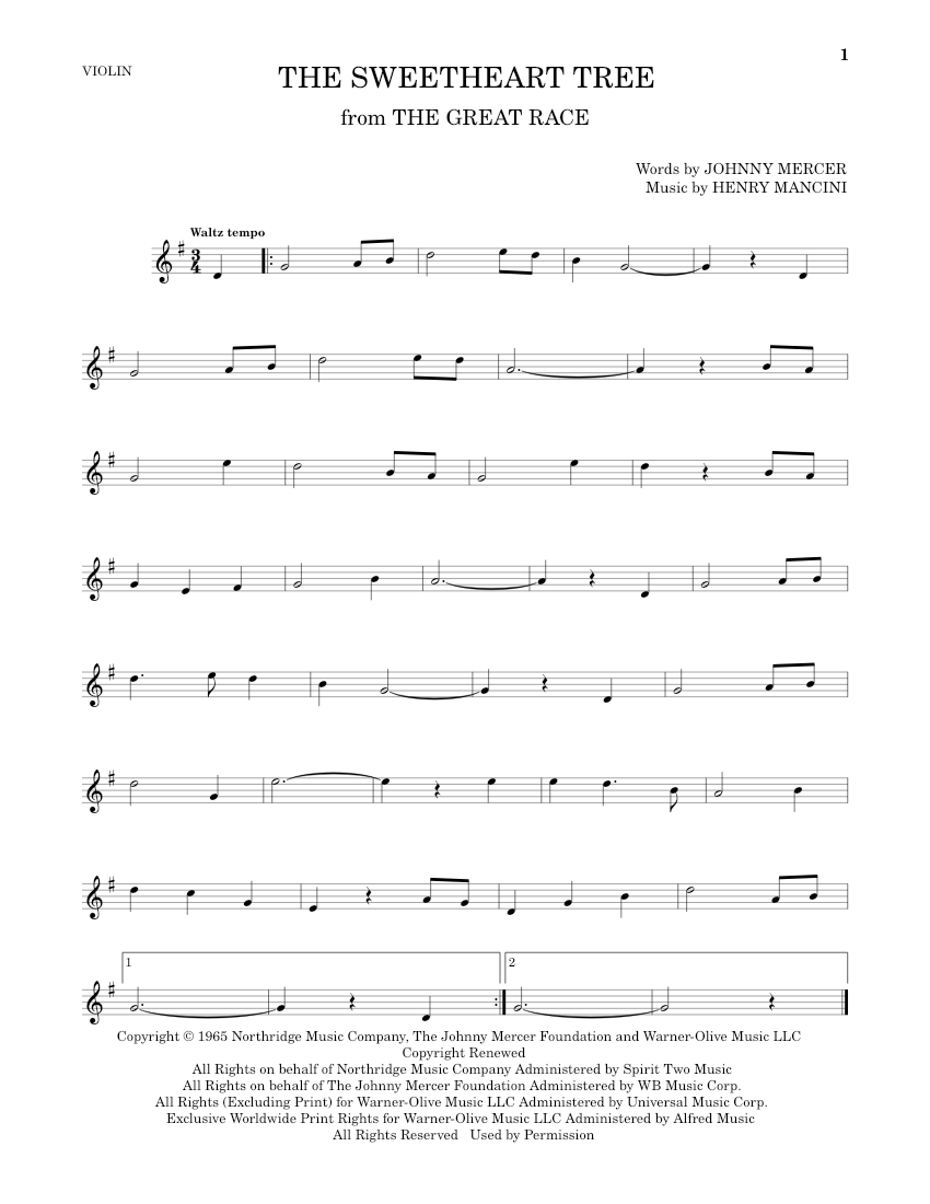 Play Official version of The Sweetheart Tree sheet music by Henry ...