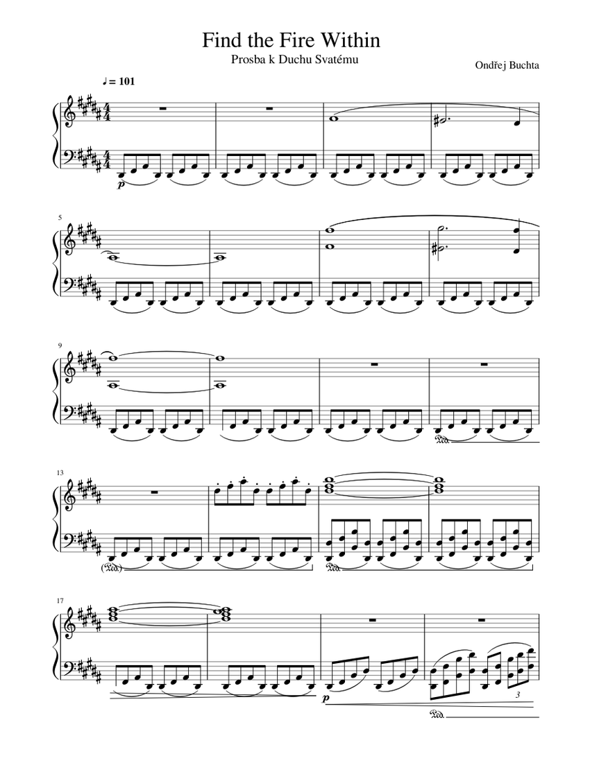 Find the Fire Within Sheet music for Piano (Solo) | Musescore.com