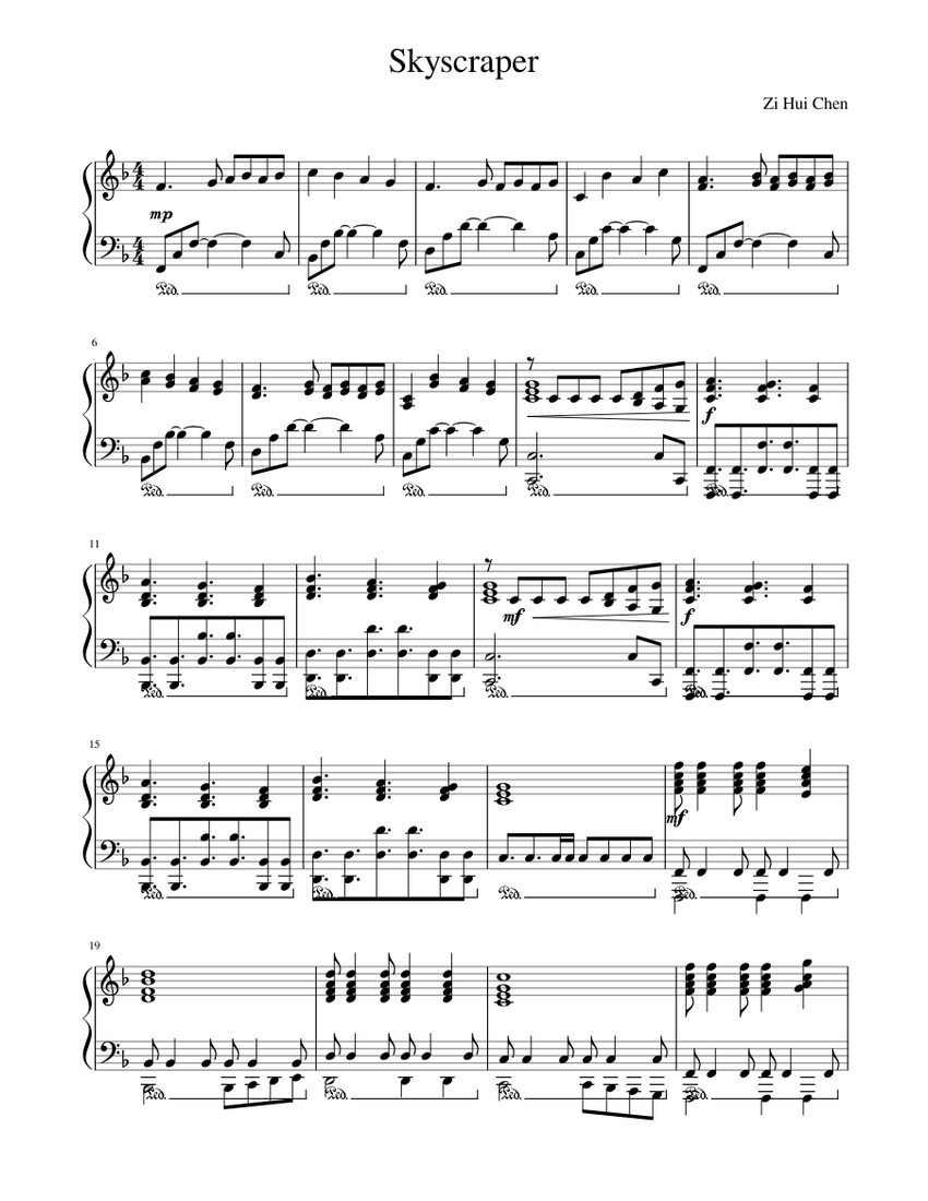 Skyscraper Sheet music for Piano (Solo) | Musescore.com