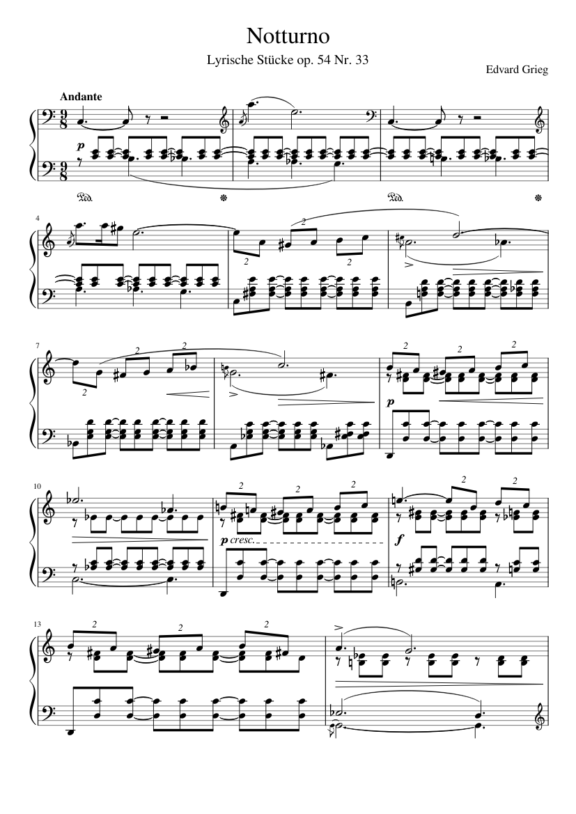 Notturno Sheet music for Piano (Solo) | Musescore.com