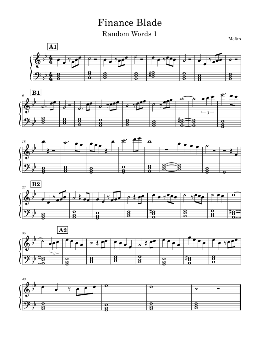 Finance Blade - piano tutorial
