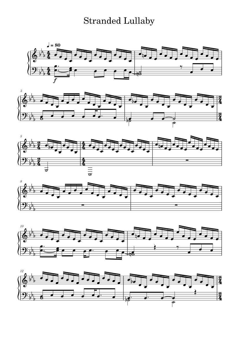 Stranded lullaby – Miracle Musical (ミラクルミュージカル) Solo Piano Sheet Music ...