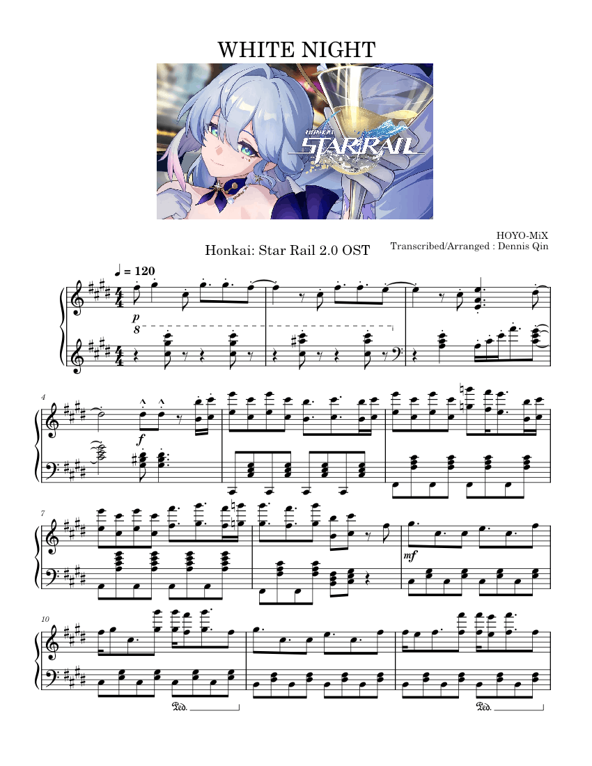 WHITE NIGHT – HOYO-MiX | Honkai: Star Rail 2.0 OST Sheet Music for ...