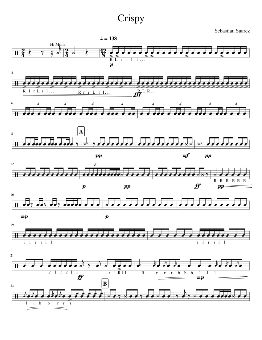 Crispy — Snare Solo Sheet Music for Snare drum (Solo) | MuseScore.com