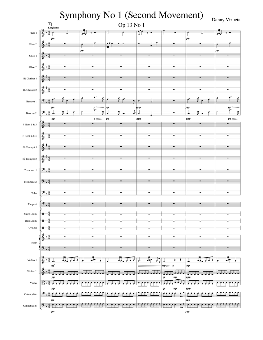 Symphony No 1 (Second Movement) – Dannyvizuetas1 Symphony No 1 (Second Movement) Sheet music for ...