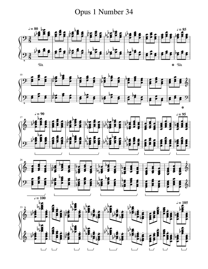 No 34 Sheet music for Piano (Solo) | Musescore.com